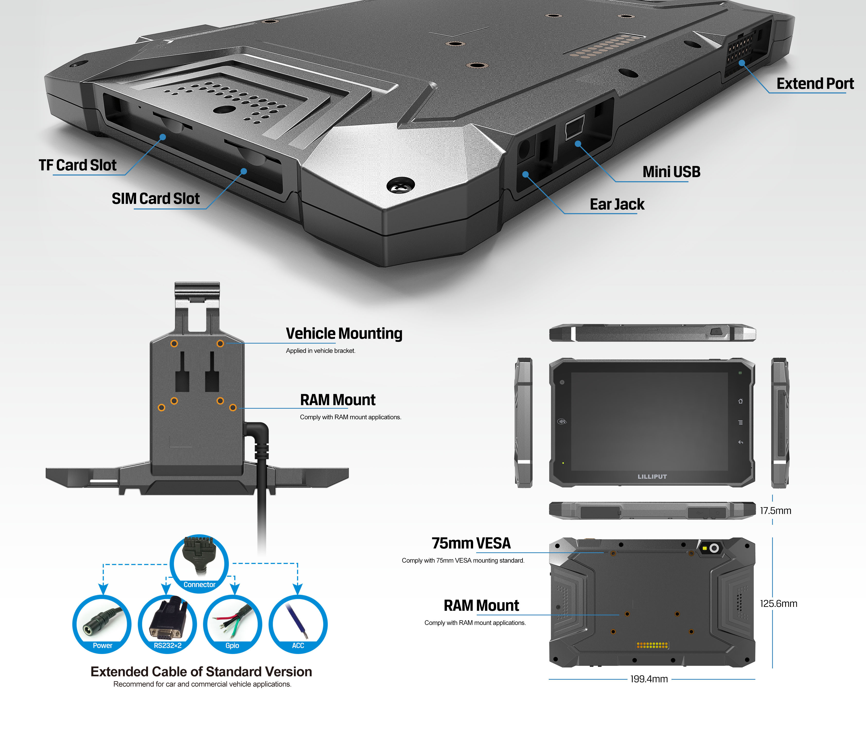 Buy 7inch Vehicle Tablet Gps Mobile Data Terminal Mdt For Taxi Truck ...