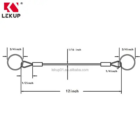 Buy 7x7 Black Nylon Jacket Steel Cable Rope Loop Wire Rope Lanyard ...