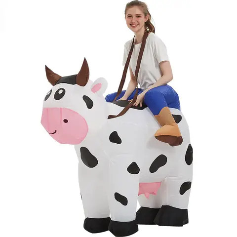 Buy Adult Child Funny Inflatable Riding Cow Animal Blow-up Suit ...