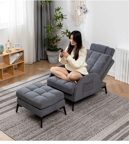 Buy Armchair Daybed Sofa Bed Nap Chairs Recliner With Stool Living Room ...