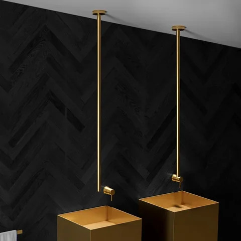 Buy Bathroom Sink Vessel Brass Sensor Cold Ceiling Mounted Water Drop ...