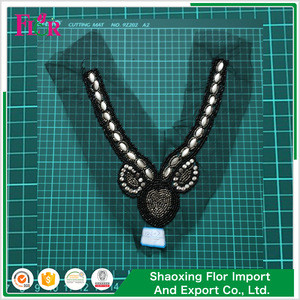 Buy Black Designs Bead Work Fringe Neckline Neck Trim from Shaoxing ...