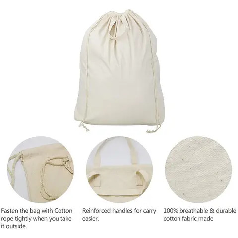 Buy Custom Portable Natural Cotton Canvas Cloth Fabric Laundry ...