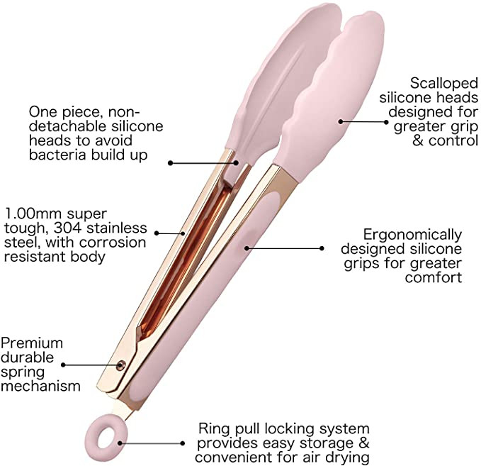 Buy Custom Small Food Grade Silicone Food Tongs Stainless Tong Silicon ...