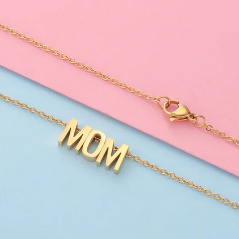 Buy Custom Stainless Steel Fashion Mama Letter Pendant Designed Gold ...