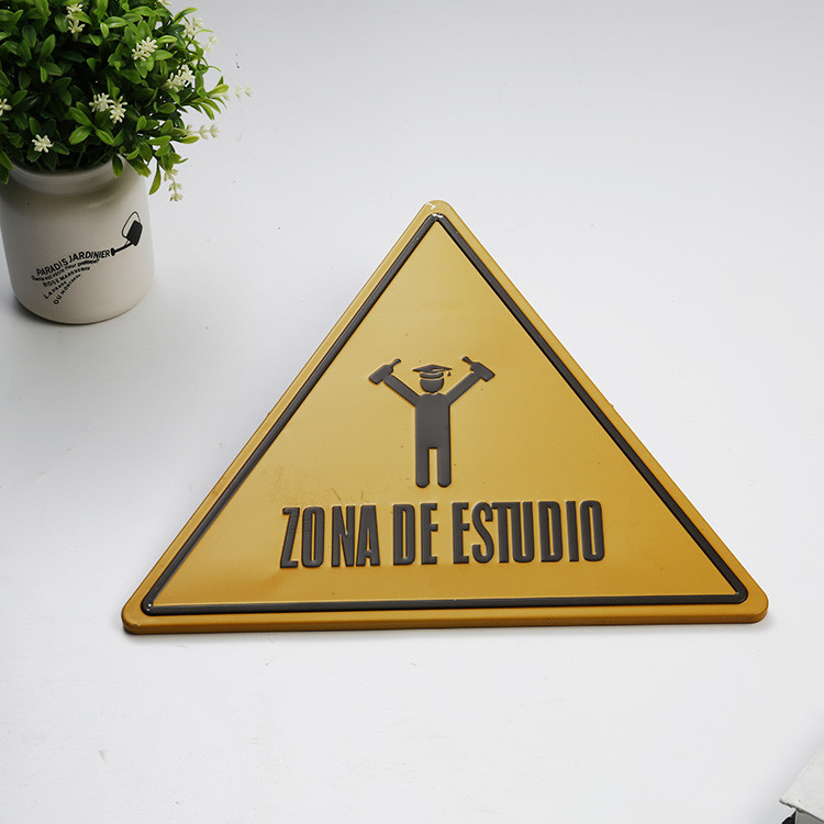 Buy Customized Metal Decorative Wall Art Triangle Reminder Plaque from ...
