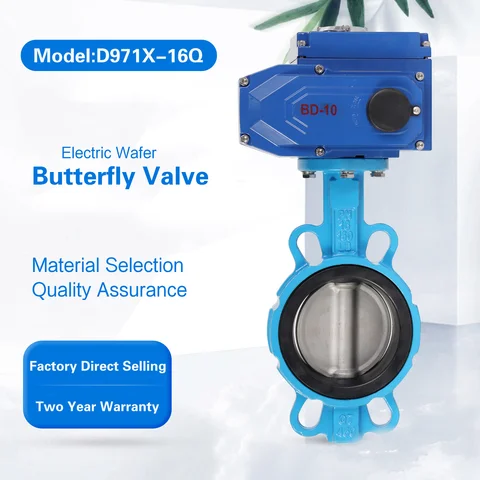 Buy D971x-16q Ductile Iron Electric Wafer Soft Seal Butterfly Valve Explosion-proof Switch ...