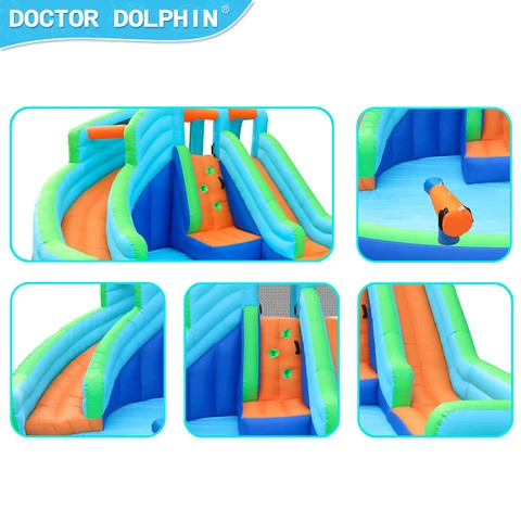 Buy Doctor Dolphin Kids Double Water Slides Bounce Jumping Castle ...