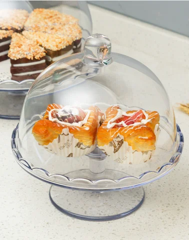 Buy Ecobox Clear Plastic Dome Food Cover Lid Stand Food Dish Cake Cover ...