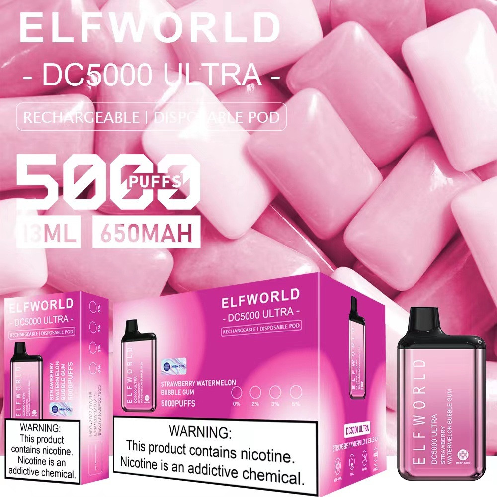 Buy Elfworld 5000 Puffs Disposable Pod Super Pod Box Disposable Vape ...