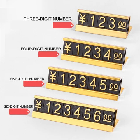 Buy Gold Arabic Numerals Price Tag Signs Mobile Phone Storage Price ...