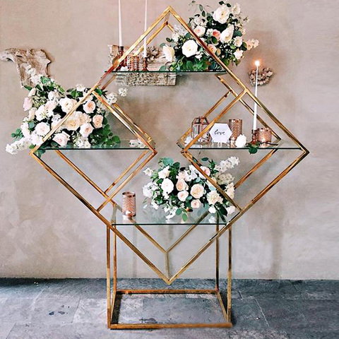 Buy Gold Stage Decoration Metal Frame Stand Wedding Props Backdrop ...
