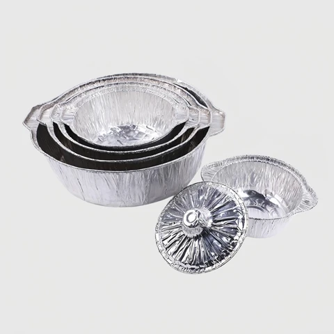 Buy Heavy Duty Aluminum Foil Pot Round Aluminum Foil Container ...