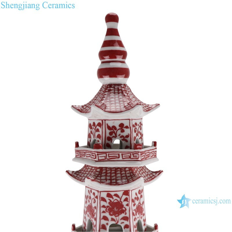 Buy Home Decoration 7-layer And 8-layer Flower Pattern Red Ceramic ...