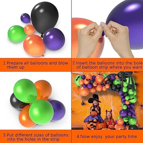 Buy Kits 3d Spider Bat Balloons Purple Green Latex Halloween Themed ...