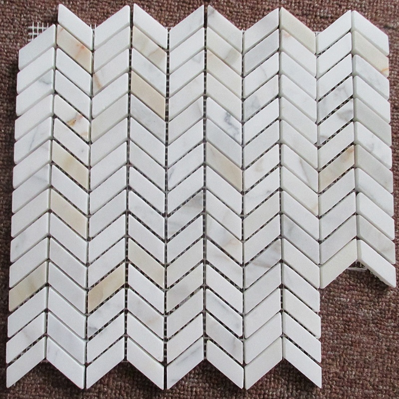 Buy Nature Marble Calacatta Gold In Mini Size Fishbone/cherovn Pattern ...
