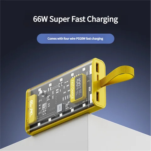 Buy New Transparent Power Bank Pd 22.5w Super Fast Charging 10000mah ...