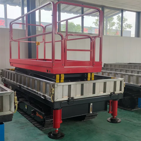 Buy Pneumatic Tracked Flatbed Truck With Leveling Support Legs For ...