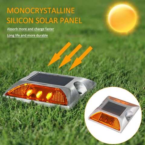 Buy Solar Road Stud Aluminum Road Shoulder Track Warning Lights Led ...