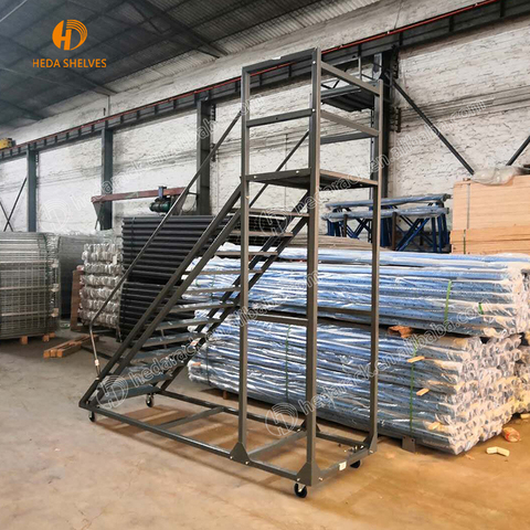 Buy Steel Warehouse Ladder Platform Iron Wheel Rolling Platform Ladder ...
