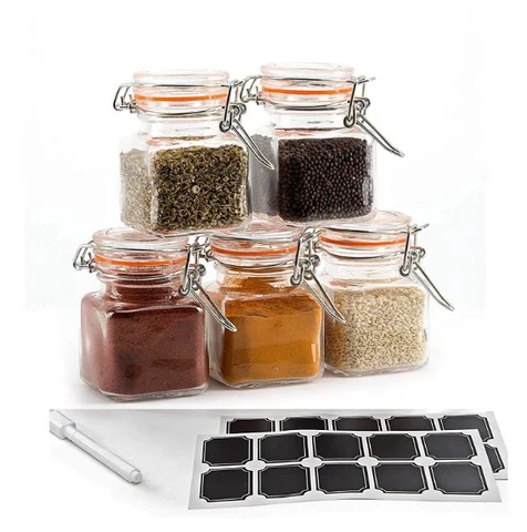 Buy Wholesale Custom Airtight Glass Spice Jar Set Glass Candy Jars With ...