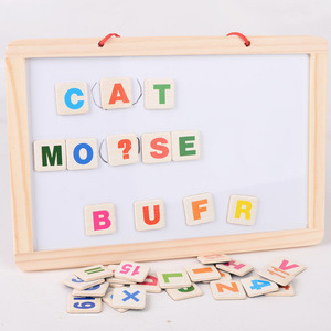 Buy Wooden Frame Double Side Magnetic Whiteboard Kids Hanging Writing ...