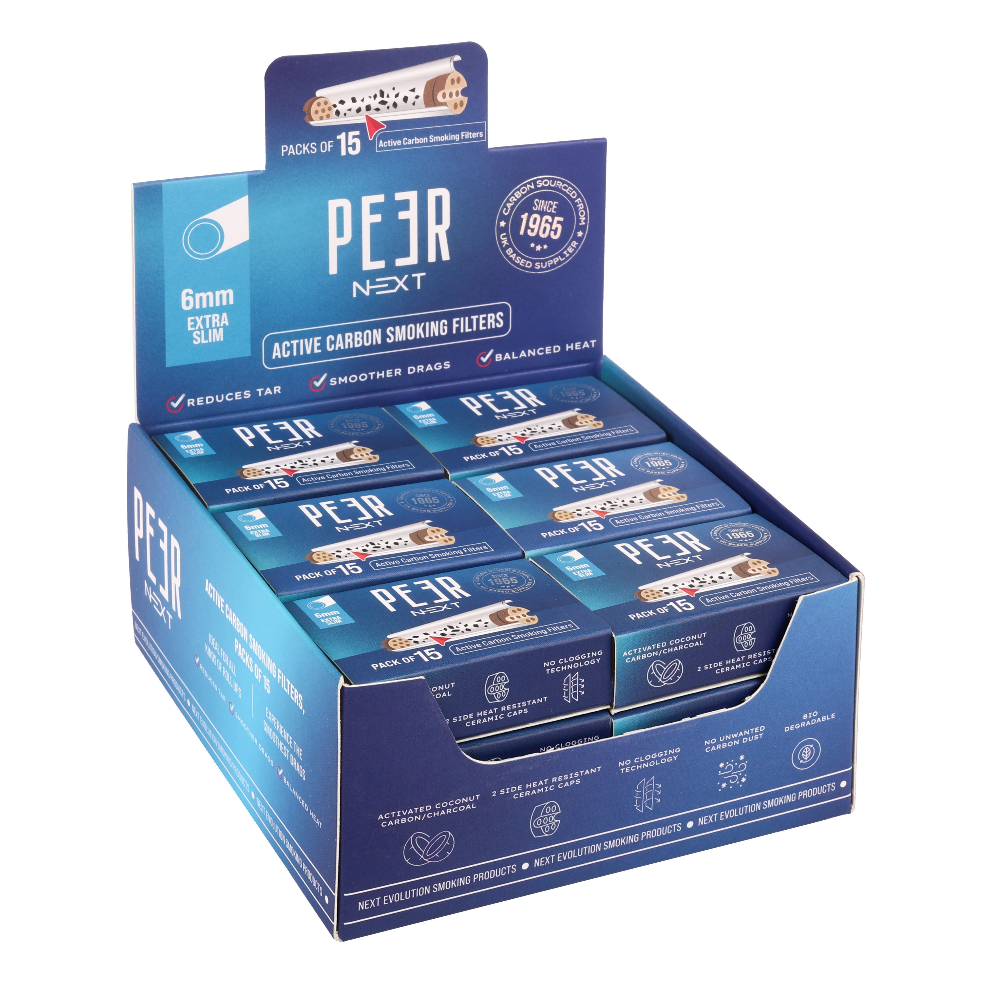 Buy Peer Next Activated Charcoal Smoking Filter Tips, 6mm, Pack Of 15 ...