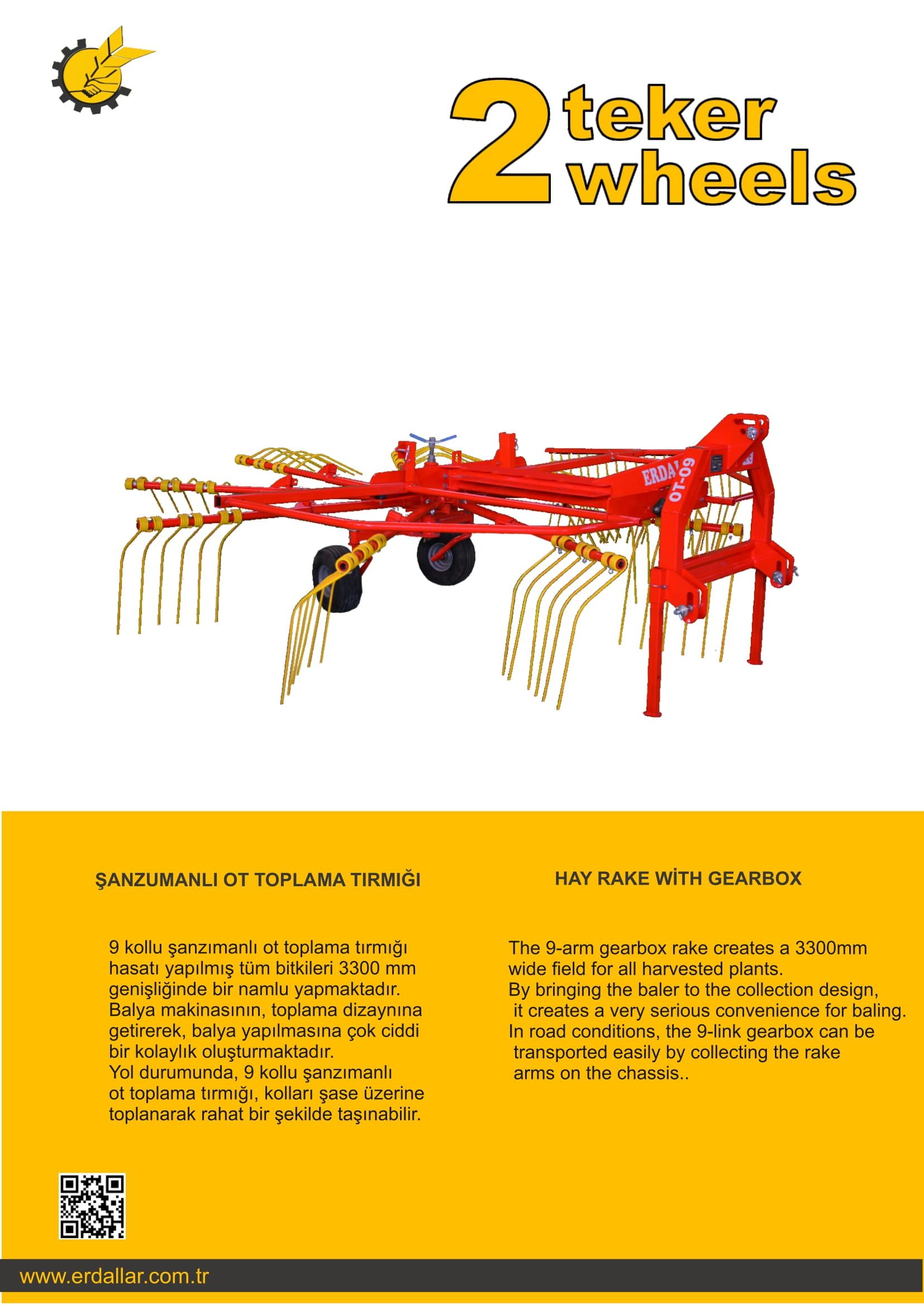 Buy Hay Rake With Gearbox / 2 Wheels from ERDALLAR TARIMSAL MAKINA ...