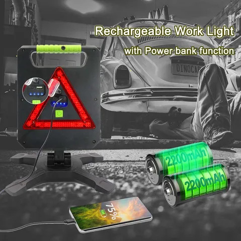 Buy 2 In 1 1200lm Portable Magnet Rotating Cob Warning Light Type-c Led ...