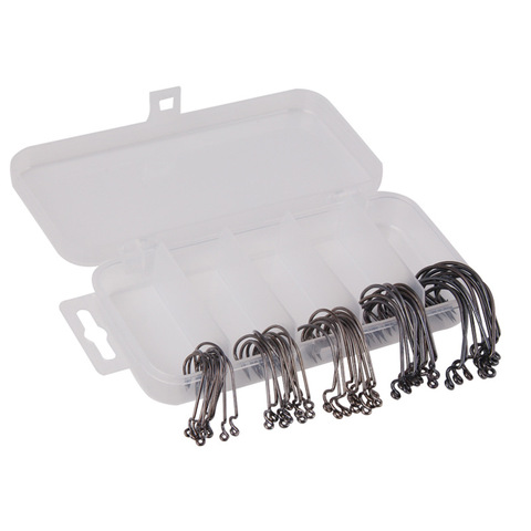 Buy 51pcs/box High Quality Crank Hook Suit Black Nickel Fish Hook High ...