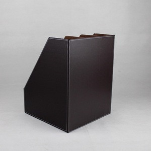 Buy A4 Three Deviding Faux Leather Magazine File Holder Office Desk ...