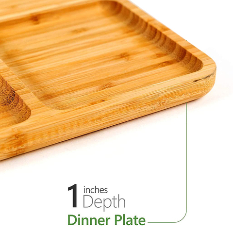Buy Bamboo Portion Serving Platters/divided Dinner Platter.bamboo Food ...