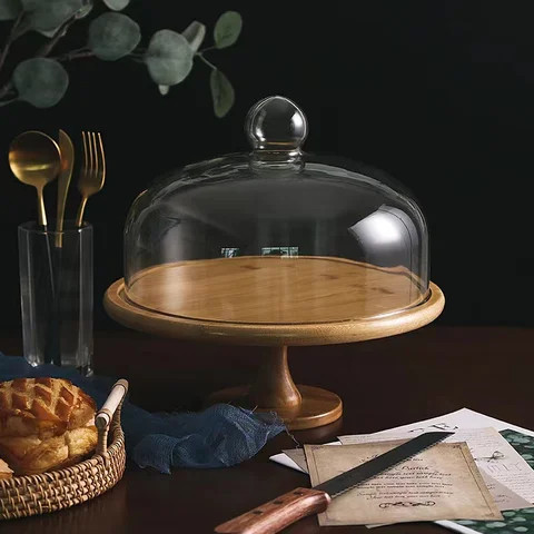 Buy Cake Display Server Tray For Kitchen Cake Stand With Wood With Base ...