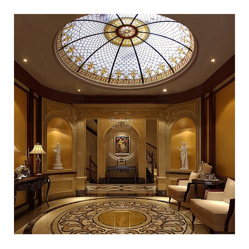 Buy Church Decor Round Stained Glass Skylight Roof Building Glass Dome ...