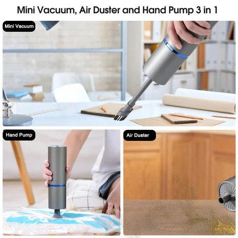 Buy Cordless Handheld Vacuum, Air Duster And Hand Pump 3 In 1 Usb ...