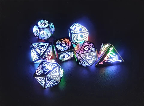 Buy Custom Light Up Dnd Dice Rechargeable With Charging Box 7 Pcs Led ...