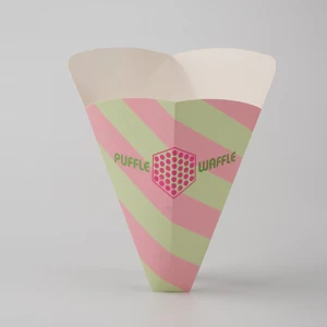 Buy Custom Paper Crepe Cone Holder Disposable Egg Waffle Packaging Box ...