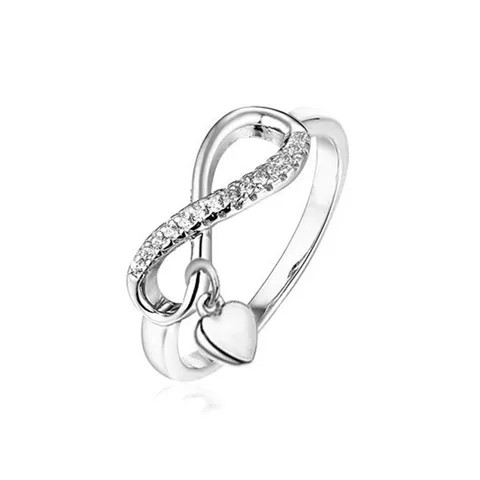 Buy Grace Jewelry Love Heart Charm Design Couple Ring 925 Sterling ...