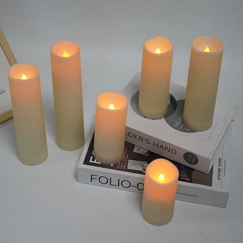 Buy Holiday Decorations Flameless Led Candles Real Wax Flickering Led ...