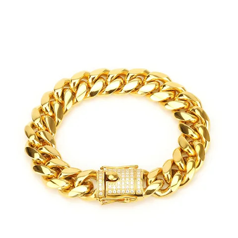 Buy Lerca Cuban Link Chain Bracelet Mens Hand Chains Waterproof ...