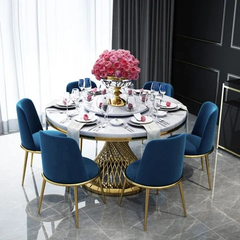 Buy Luxury Modern Dining Table Set High-end Marble Home Furniture With ...