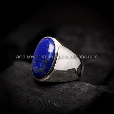 Buy Mens Handmade Lapis Lazuli Gemstone Ring In 925 Sterling Silver For ...