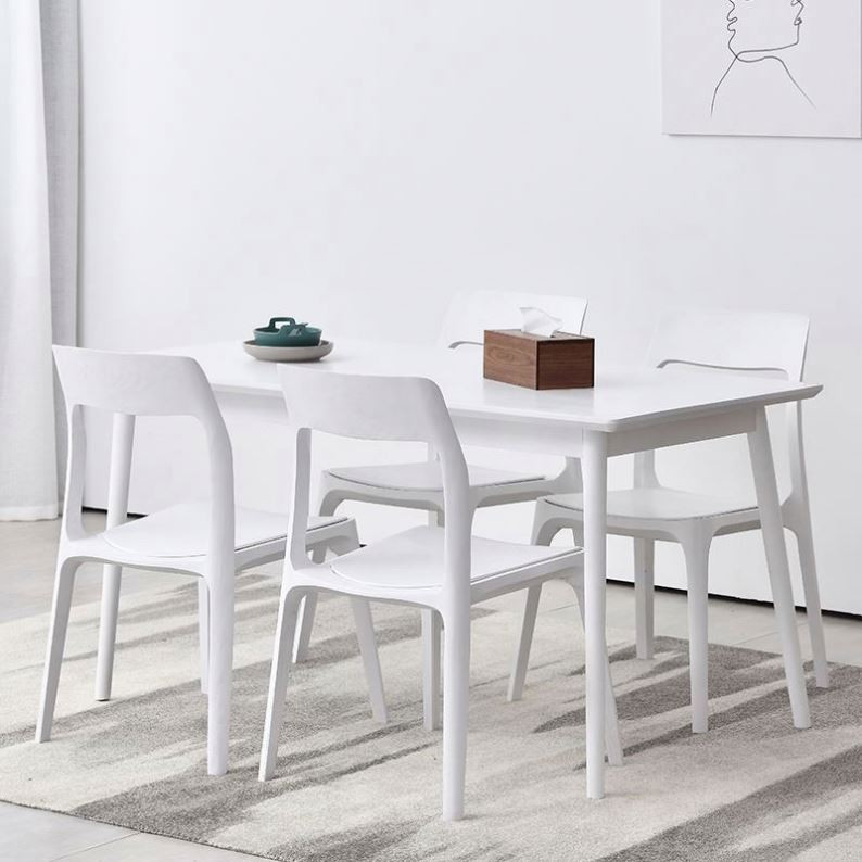 Buy Modern Minimalist White Wooden Dining Table Theme Restaurant White ...
