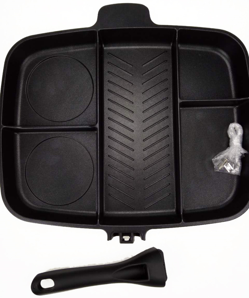 Buy Multi Section Divided Frying Pan 5 In 1 Non Stick Aluminum Magic ...