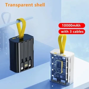 Buy New Transparent Digital Display 10000mah Power Bank With Cables, Pd ...