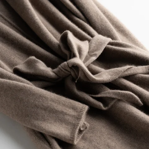 Buy Over The Knee Long Cashmere Robe Cardigan Thick Knitted Loose Coat ...