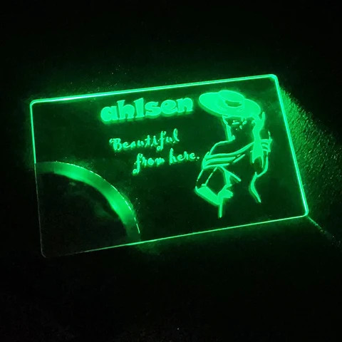 Buy Rgb Led Acrylic Invitation Card Luminous Luxury Metal Business ...