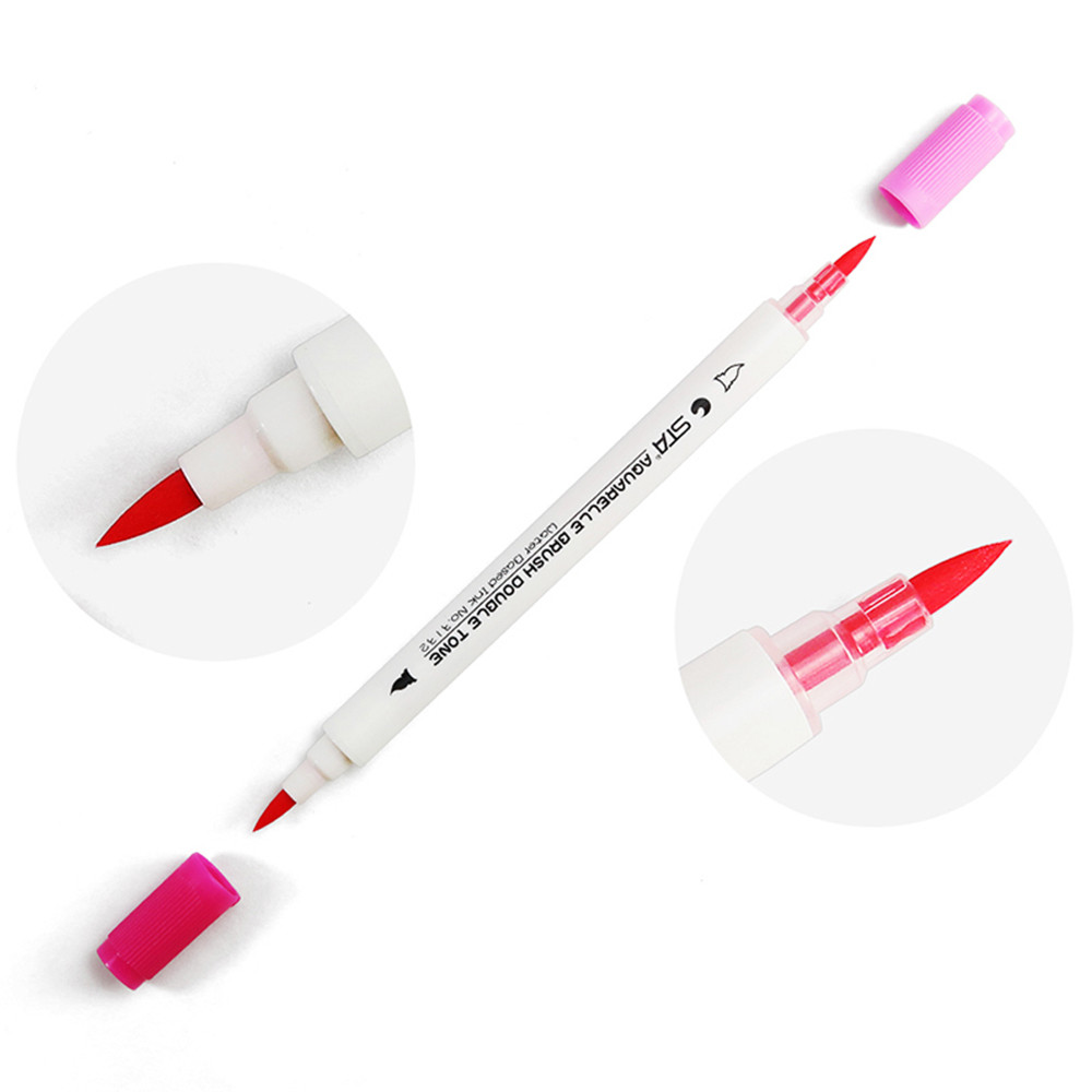 Buy Water Based Color Marker Pen - Dual Tip Gradient Watercolor Brush ...