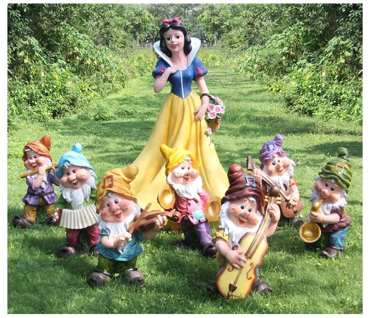 Buy Outdoor Decor Life Size Fiberglass Snow White And The Seven Dwarfs ...