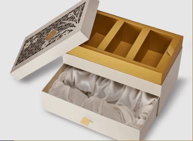 Buy Cosmetic Set Rigid Box With Paper Divider And Satin from Ketsana ...